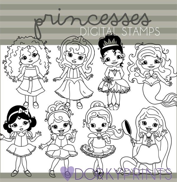Princess Clip Art Black And White