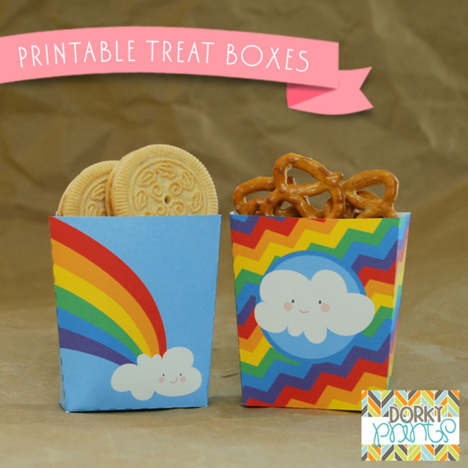 Rainbow Favor Boxes Printable PDF Printable Party Supplies - Etsy