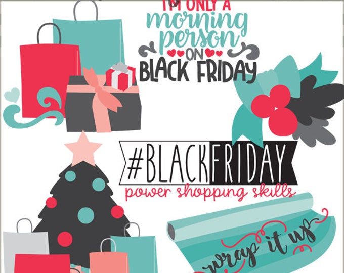 Quirky Black Friday Clip Art 13 High Res Watercolor Jpgs Junk Journals ...