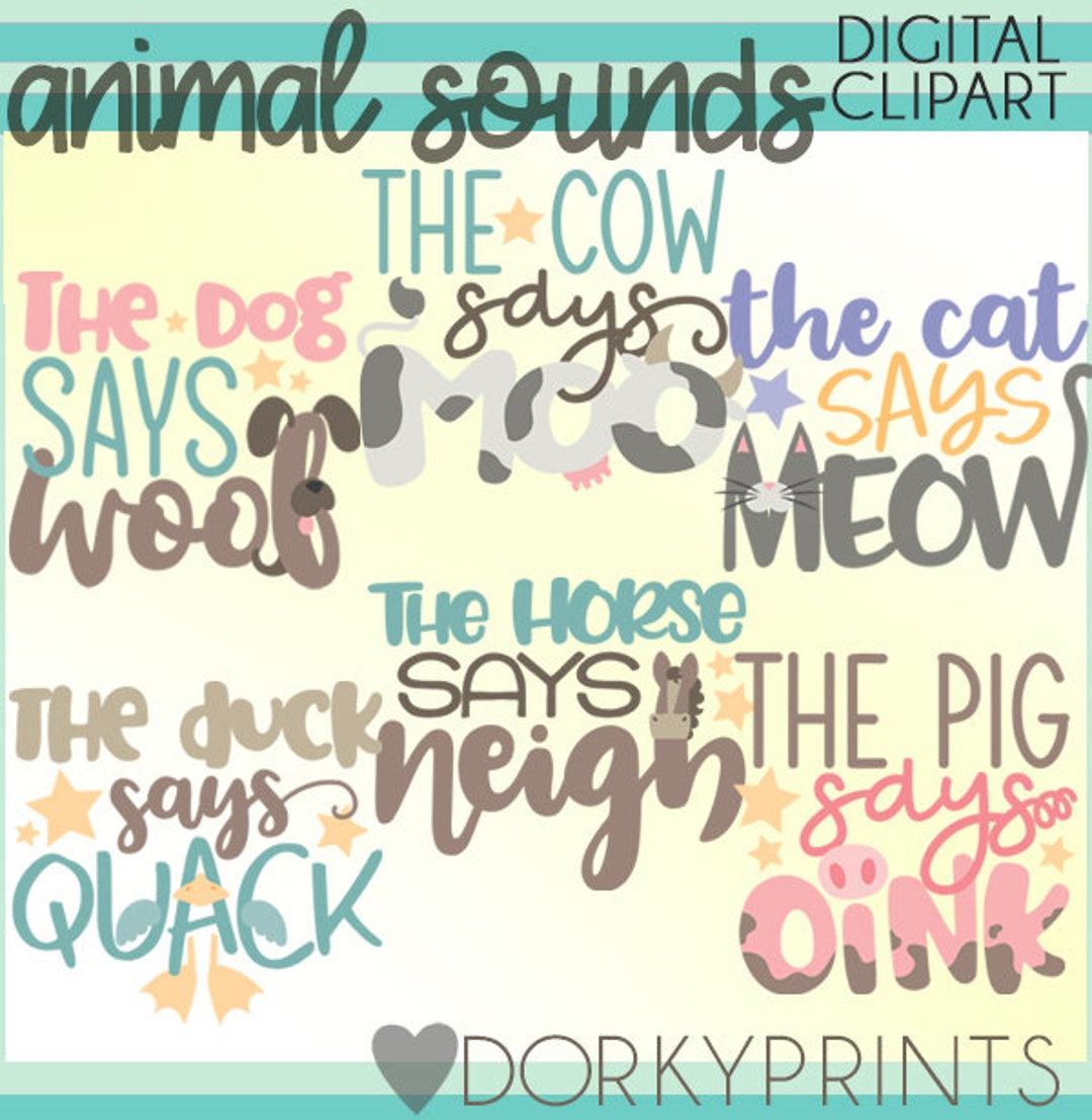 Animal Sounds Clipart Titles -personal and Limited Commercial Use- "the ...