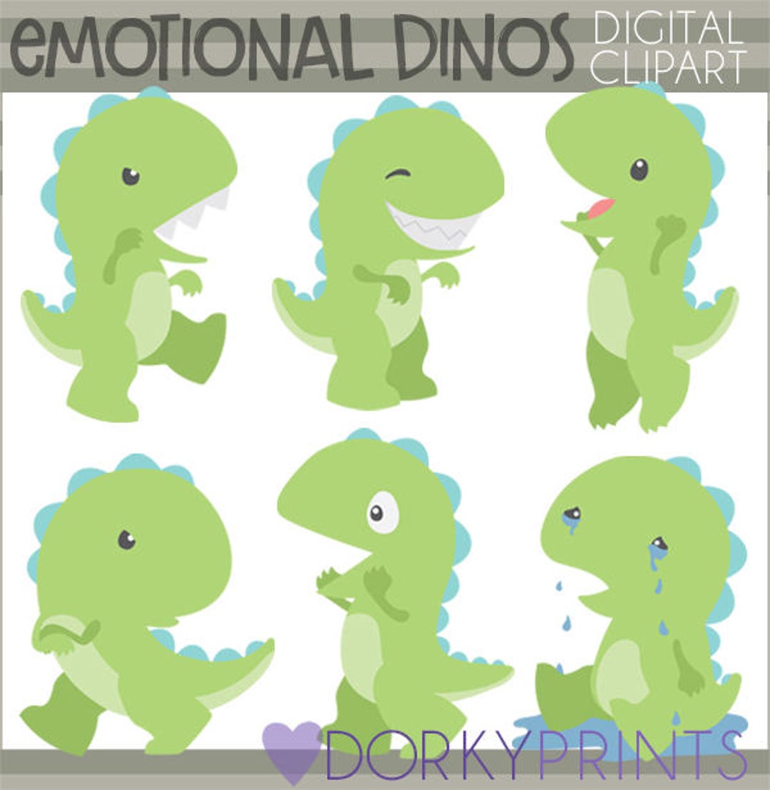 Dinosaur Clipart -personal and Limited Commercial Use- Emotional Dinos ...