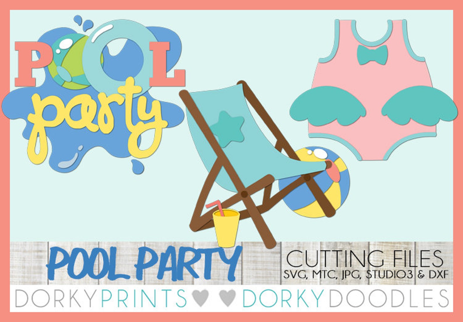 Pool Party SVG Files, Cuttable Svg, Mtc, Jpg, Studio 3, and Dxf Files ...