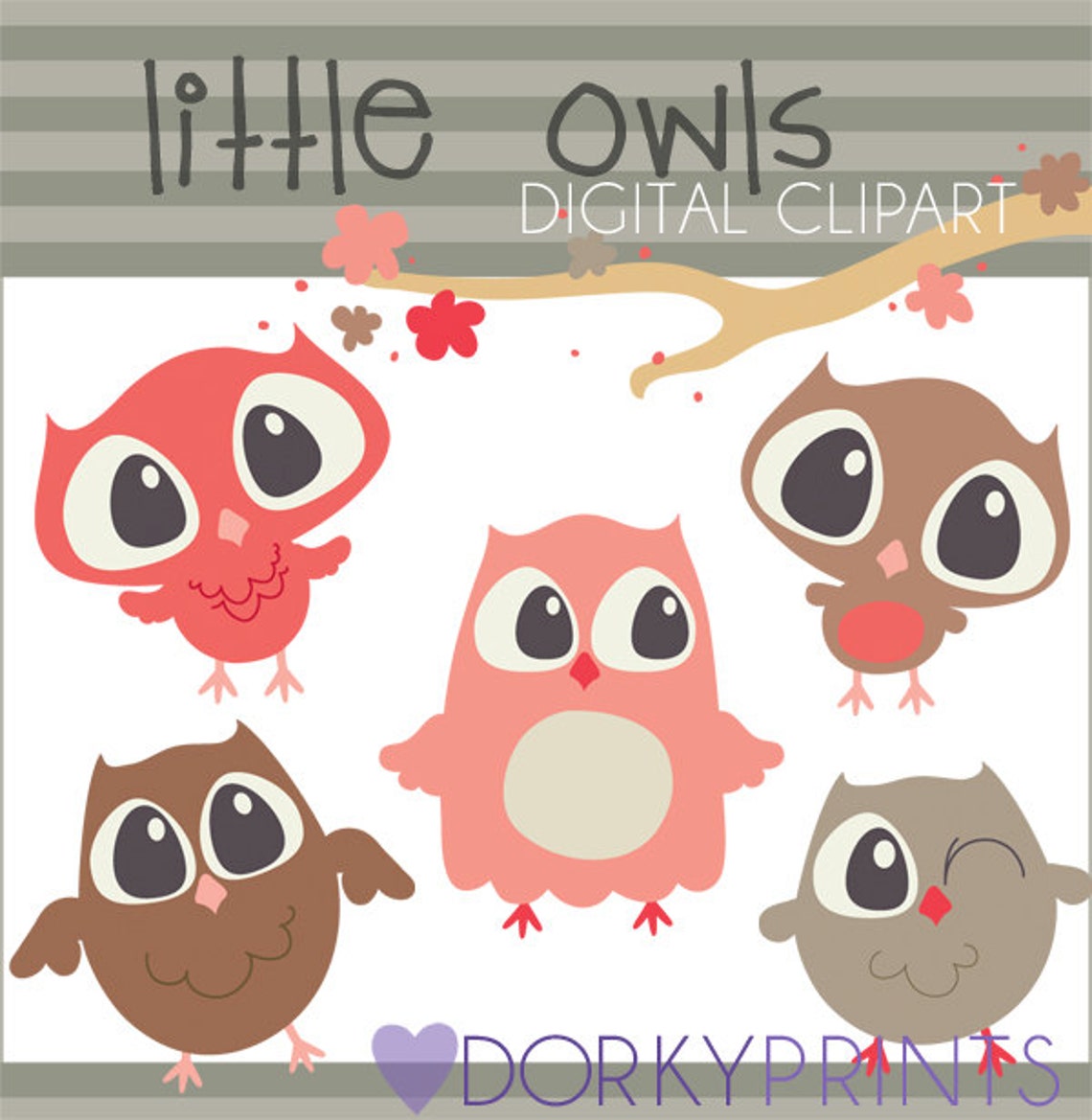 Owl Clipart personal and Limited Commercial Use Cute Owls | Etsy