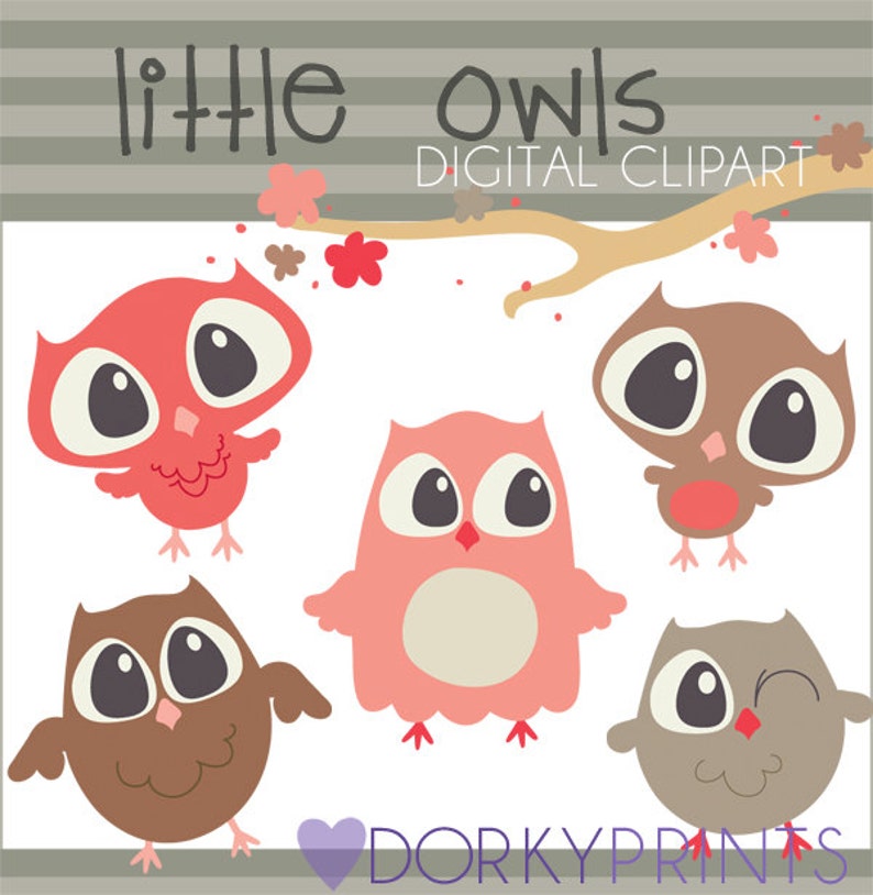 Owl Clipart personal and Limited Commercial Use Cute Owls | Etsy