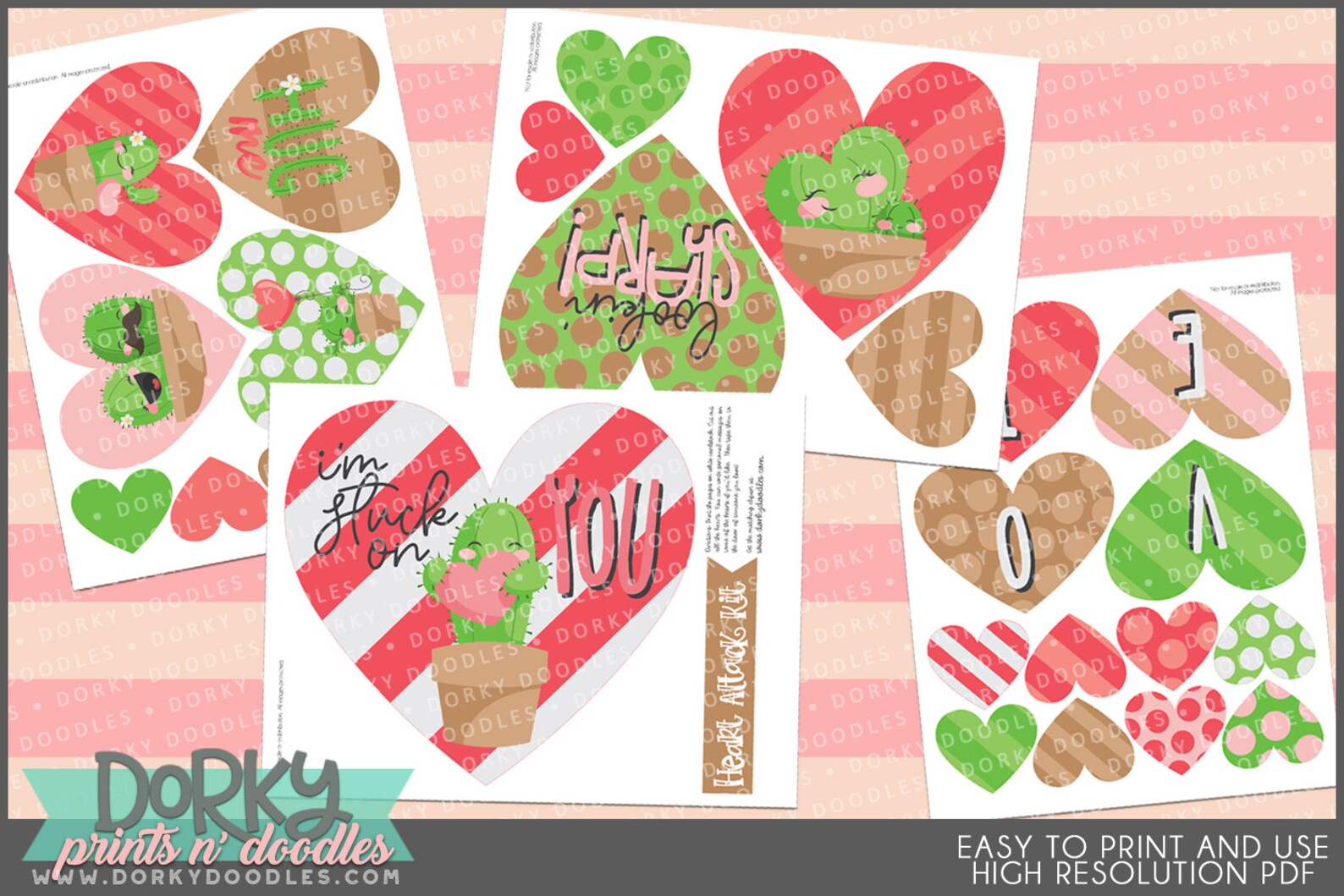 Valentine heart Attack Printable PDF perfect for - Etsy
