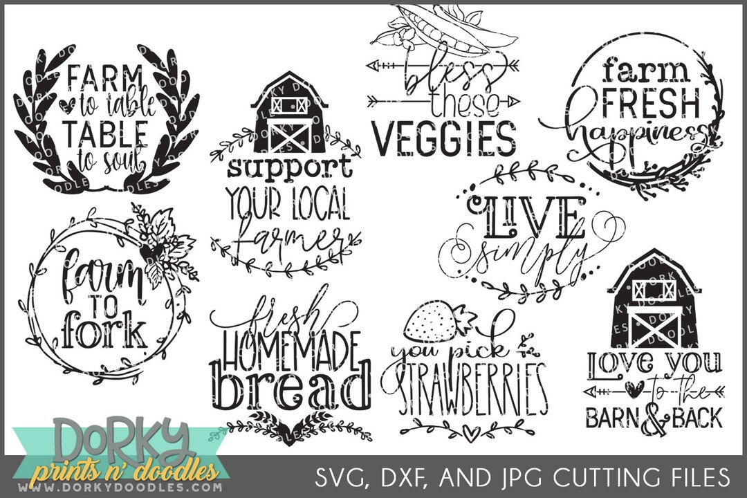 Farmhouse SVG and DXF Craft Files -for Use With Cricut or Silhouette ...