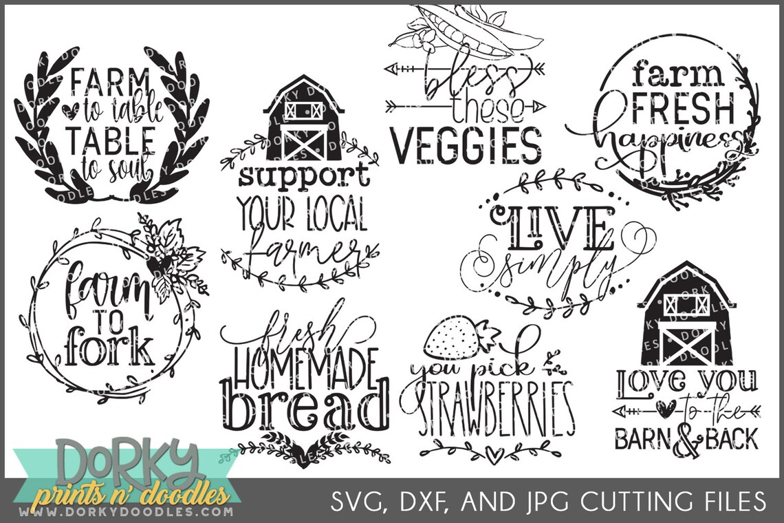 Farmhouse SVG and DXF Craft Files for Use With Cricut or - Etsy