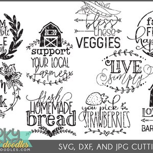 Farmhouse SVG and DXF Craft Files -for Use With Cricut or Silhouette ...