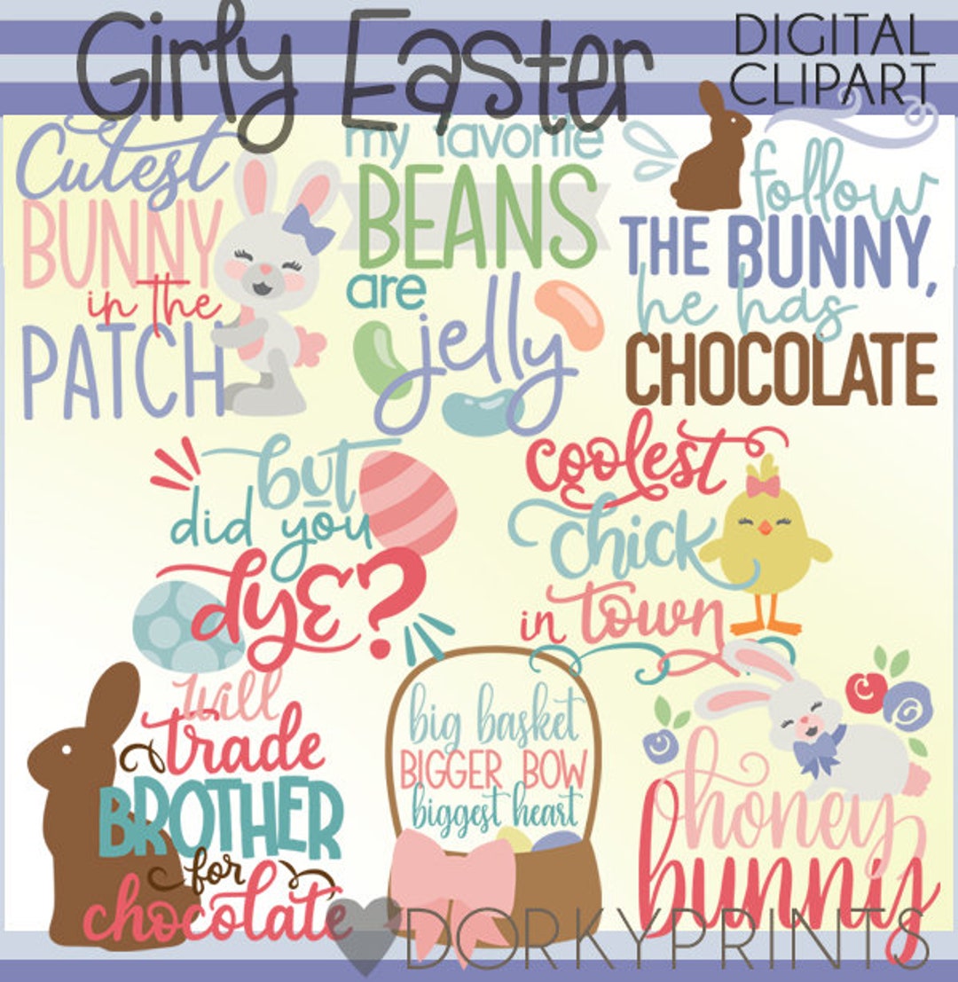 Easter Clipart Easter Girl Titles -personal and Limited Commercial Use ...