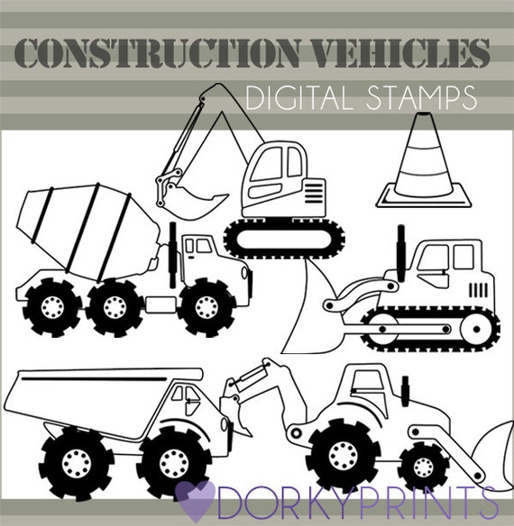 Construction Truck Clip Art Black And White
