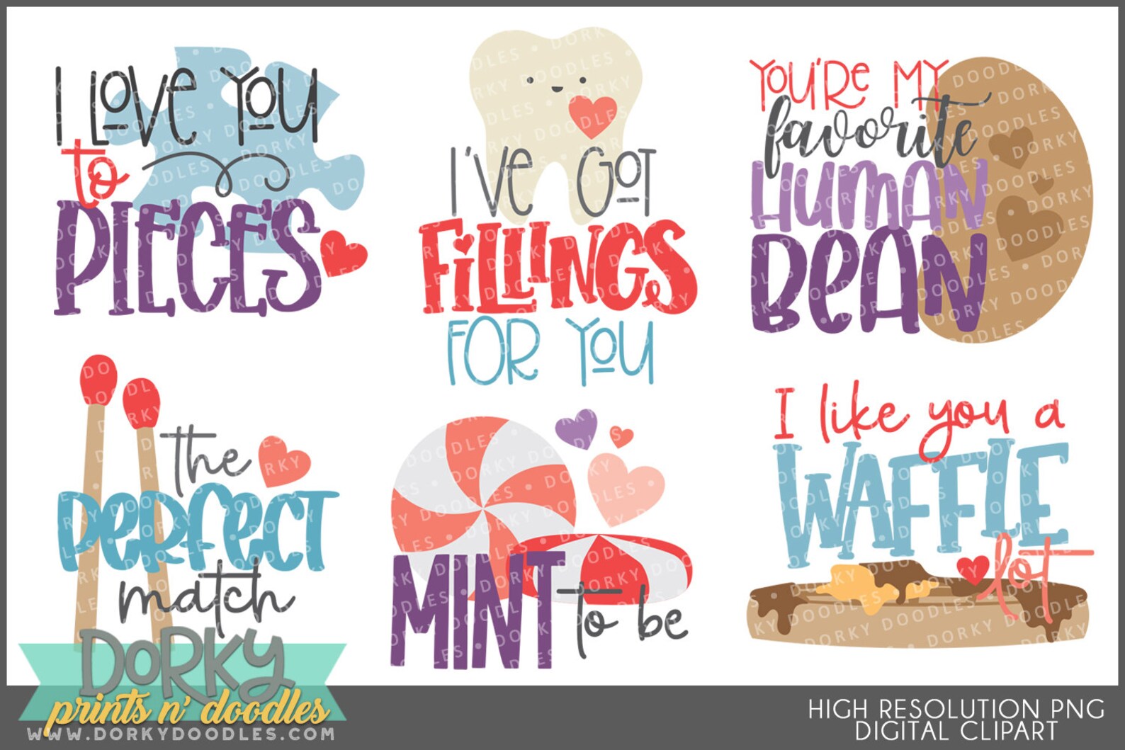 Valentine Puns Clipart -personal and Limited Commercial Use- Cute and ...
