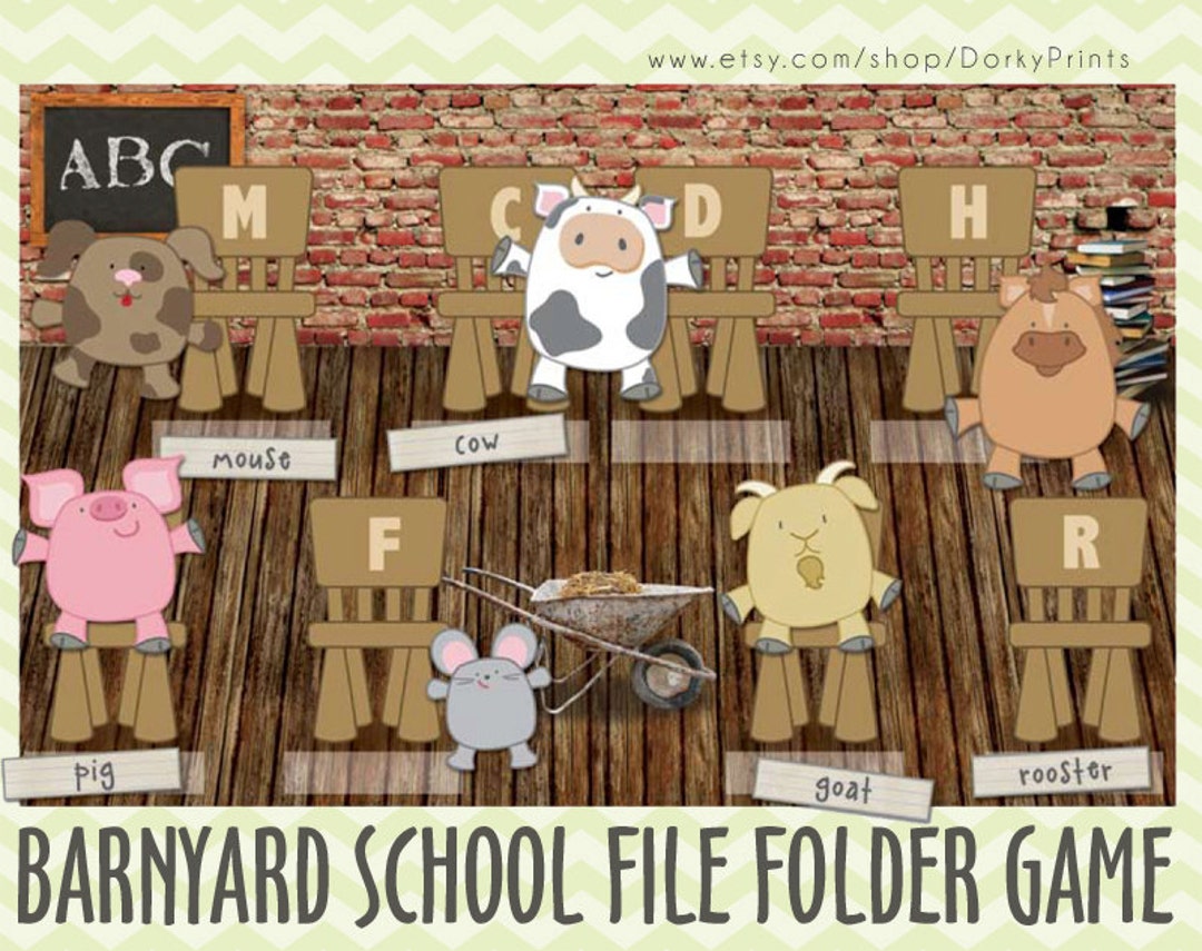 Preschool Printable Game - Farm Anaimal Barnyard School File Folder ...