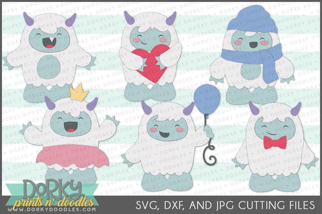 Cute Yeti SVG and DXF Files -for Use With Cutting Machines - Svg, Dxf ...