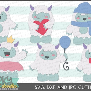 Cute Yeti SVG and DXF Files -for Use With Cutting Machines - Svg, Dxf ...