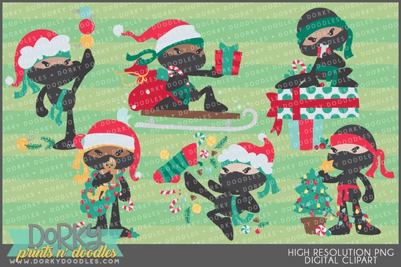Christmas Ninjas Clipart personal and Limited Commercial Use | Etsy