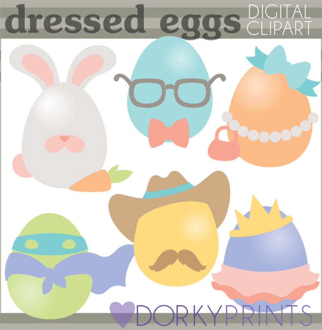 Easter Clipart Dressed up Eggs -personal and Limited Commercial Use ...