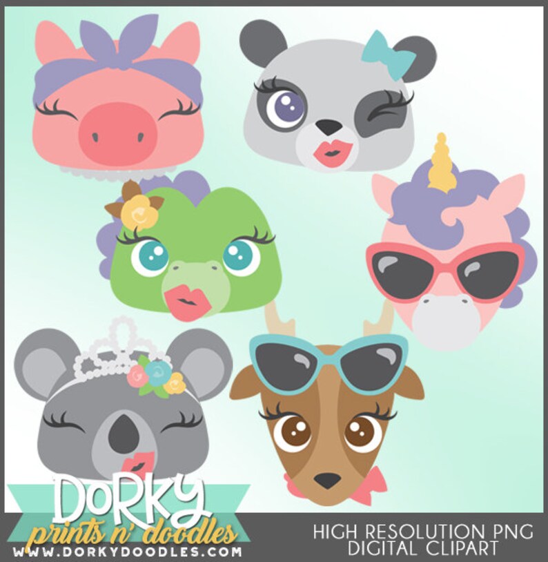 Sassy Animals Clipart personal and Limited Commercial Use | Etsy