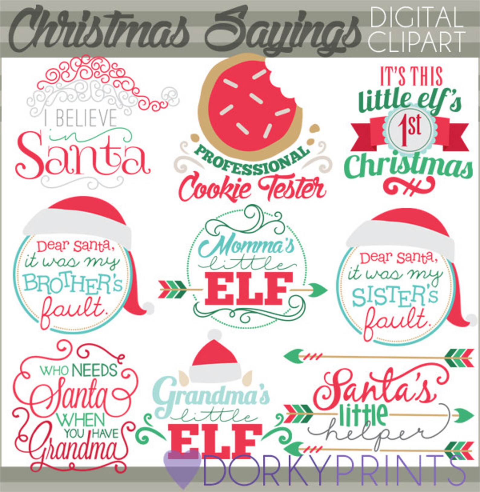 Christmas Clipart Christmas Titles personal and Limited - Etsy