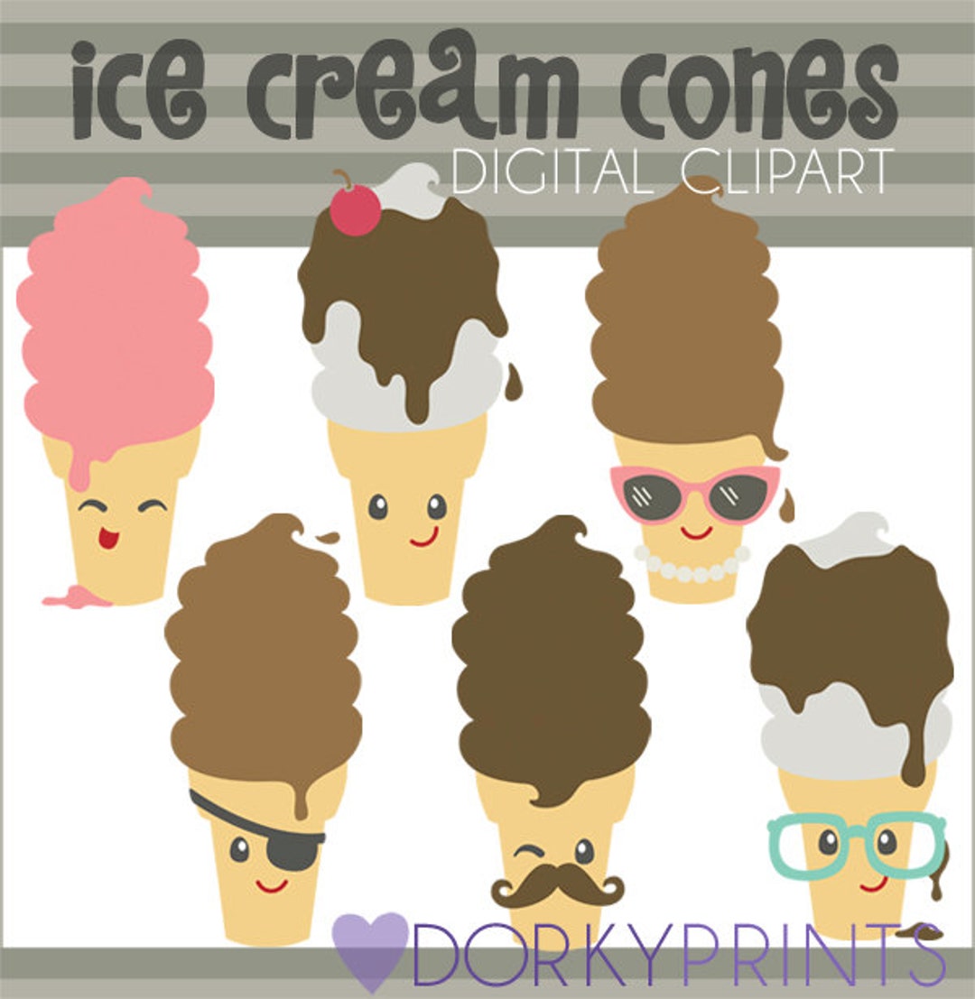 Ice Cream Clipart -personal and Limited Commercial- Ice Cream Cones ...