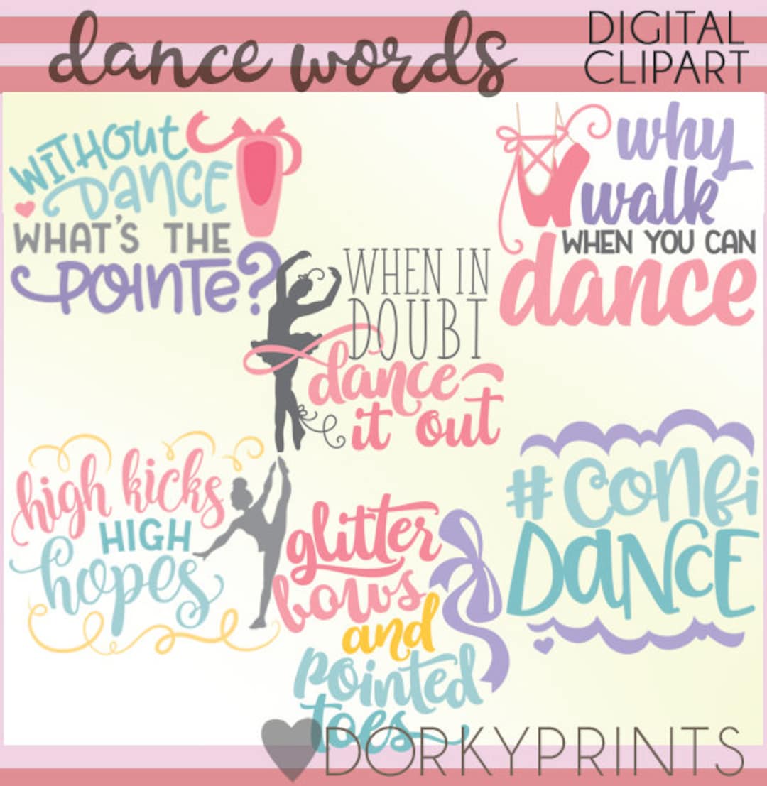 Dance Word Art Clipart -personal and Limited Commercial Use- Word Art ...