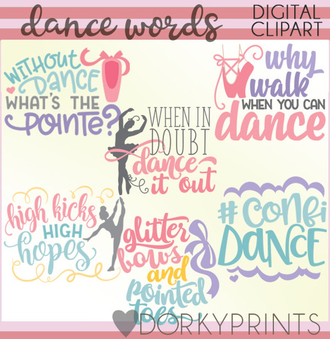 Dance Word Art Clipart personal and Limited Commercial Use - Etsy