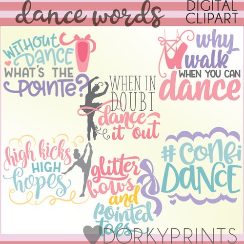 Dance Word Art Clipart personal and Limited Commercial Use - Etsy
