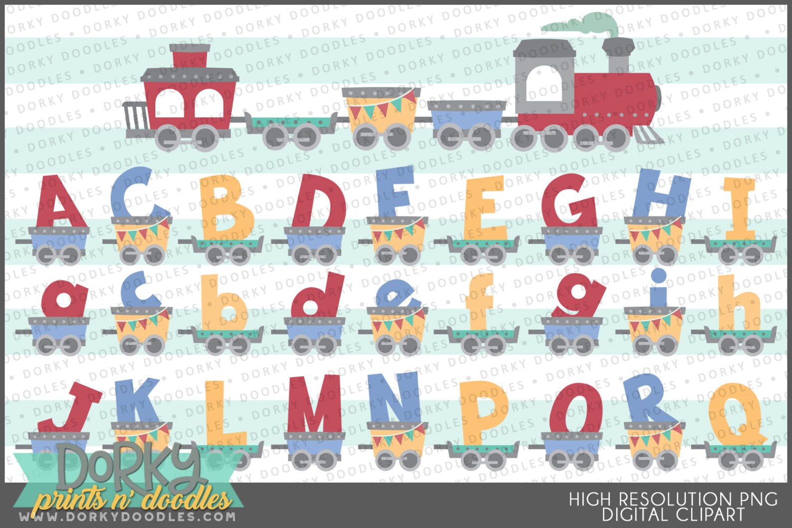 Train Alphabet Clipart PNG Art Instant Download Numbers - Etsy