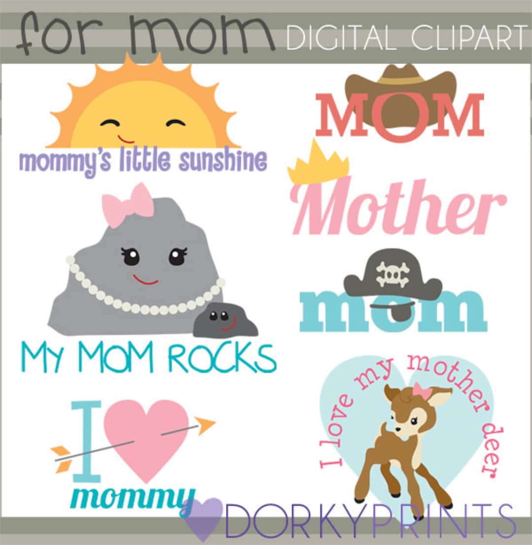 Mother's Day Clipart -personal and Limited Commercial Use- Fun Mom Clip ...