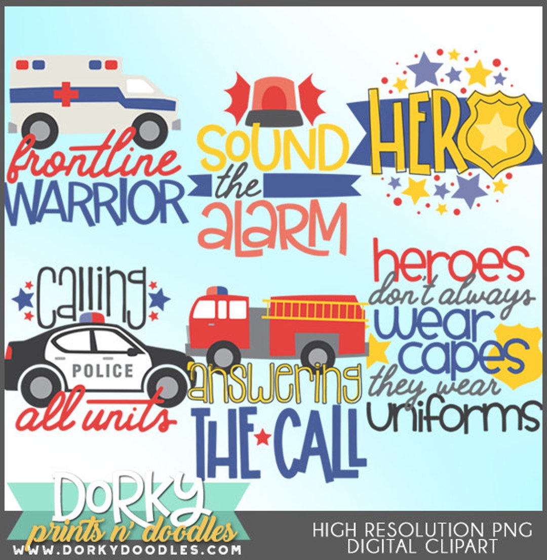 First Responders Word Clipart -personal and Limited Commercial Use ...