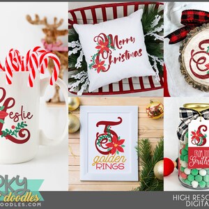 Christmas Poinsettia Alphabet Clipart -personal and Limited Commercial ...
