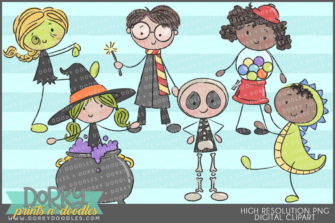 Halloween Kids Clipart Digital PNG Art - Etsy