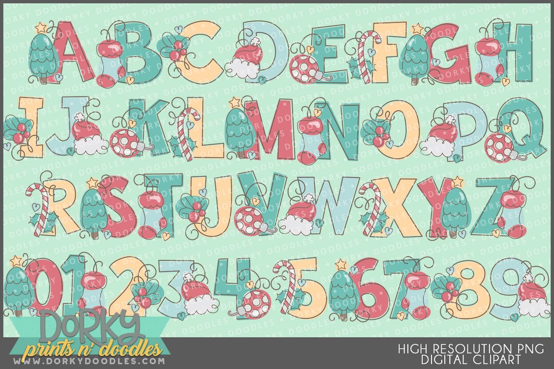 Cute Christmas Alphabet Clipart personal and Limited Commercial Use ...