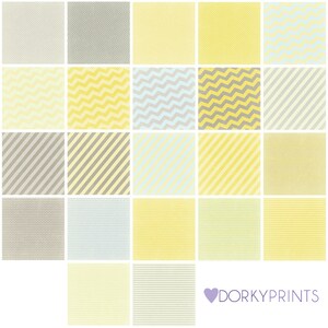 Lemonade Digital Paper Pack, Yellow Digital Paper, Yellow and Gray ...