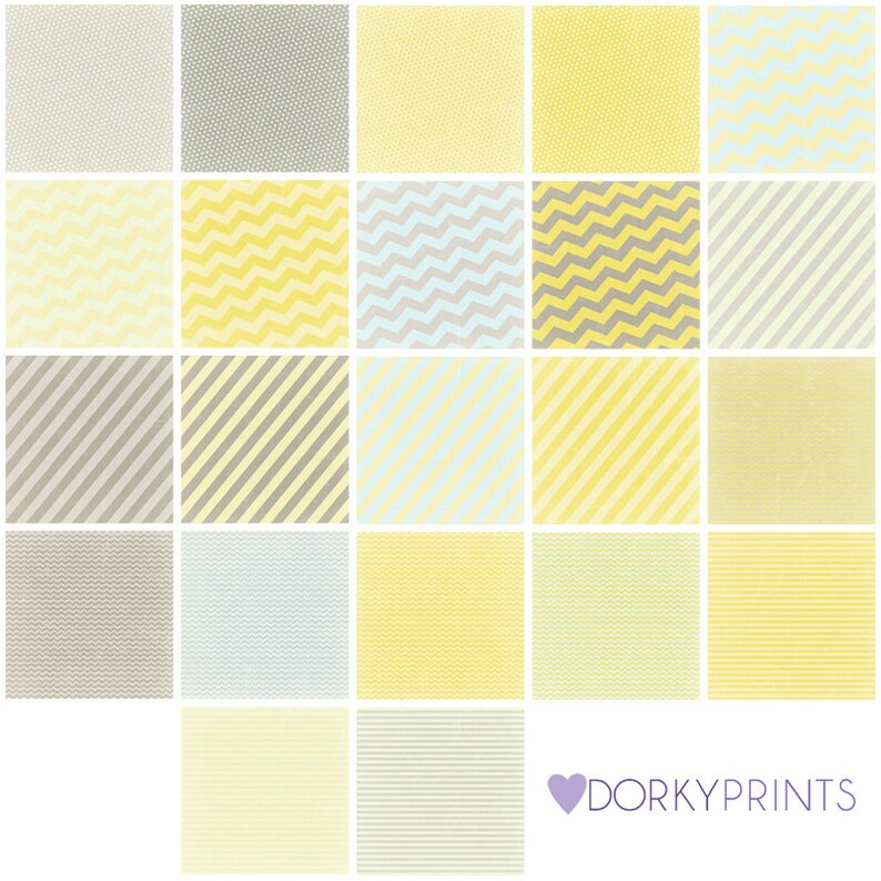 Lemonade Digital Paper Pack Yellow Digital Paper Yellow and - Etsy