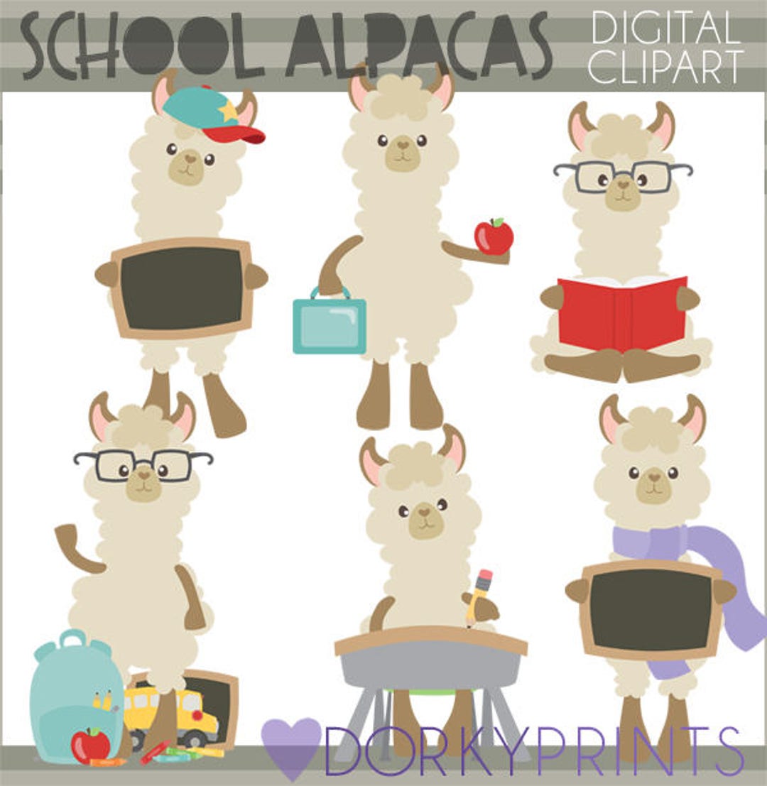 Alpaca Clipart for Back to School -personal and Limited Commercial Use ...