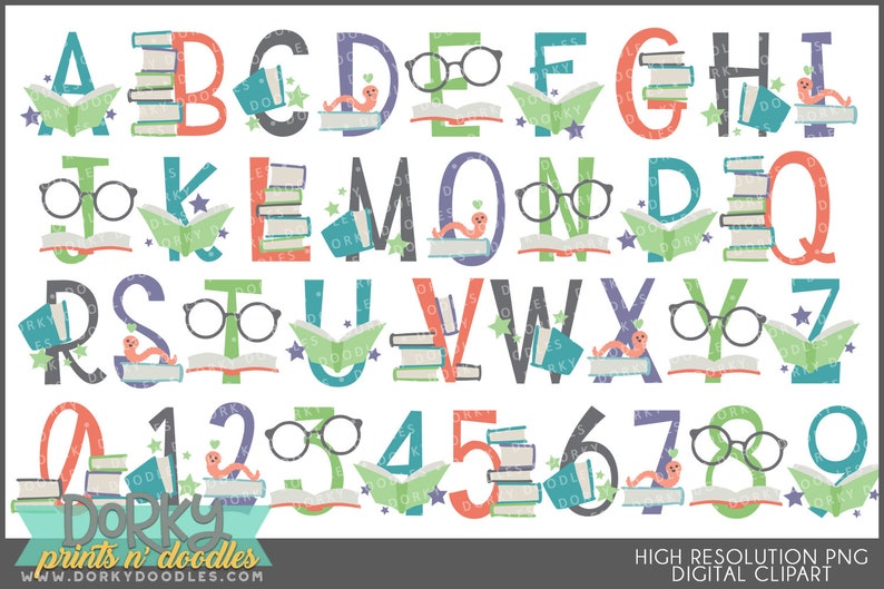 Reading Alphabet Clipart personal and Limited Commercial Use - Etsy