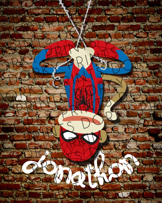 Custom Spiderman Sock Monkey Printable Decor Spider Man Sock | Etsy