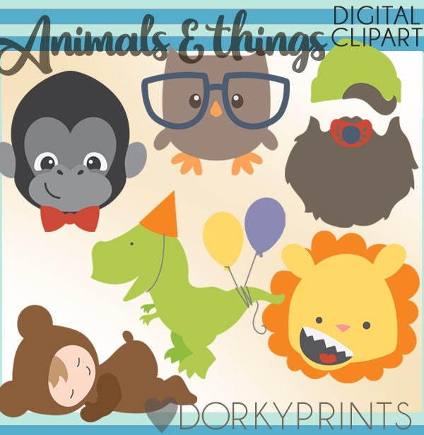 Animal Clipart Set personal and Limited Commercial Use Cute | Etsy