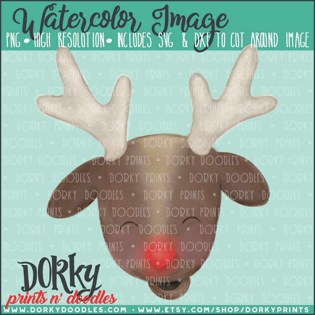 Rudolph Watercolor PNG Artwork Digital File for Heat Press, Planners ...
