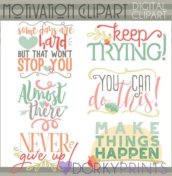 Motivation Clipart and Scrapbook Titles personal and Limited | Etsy