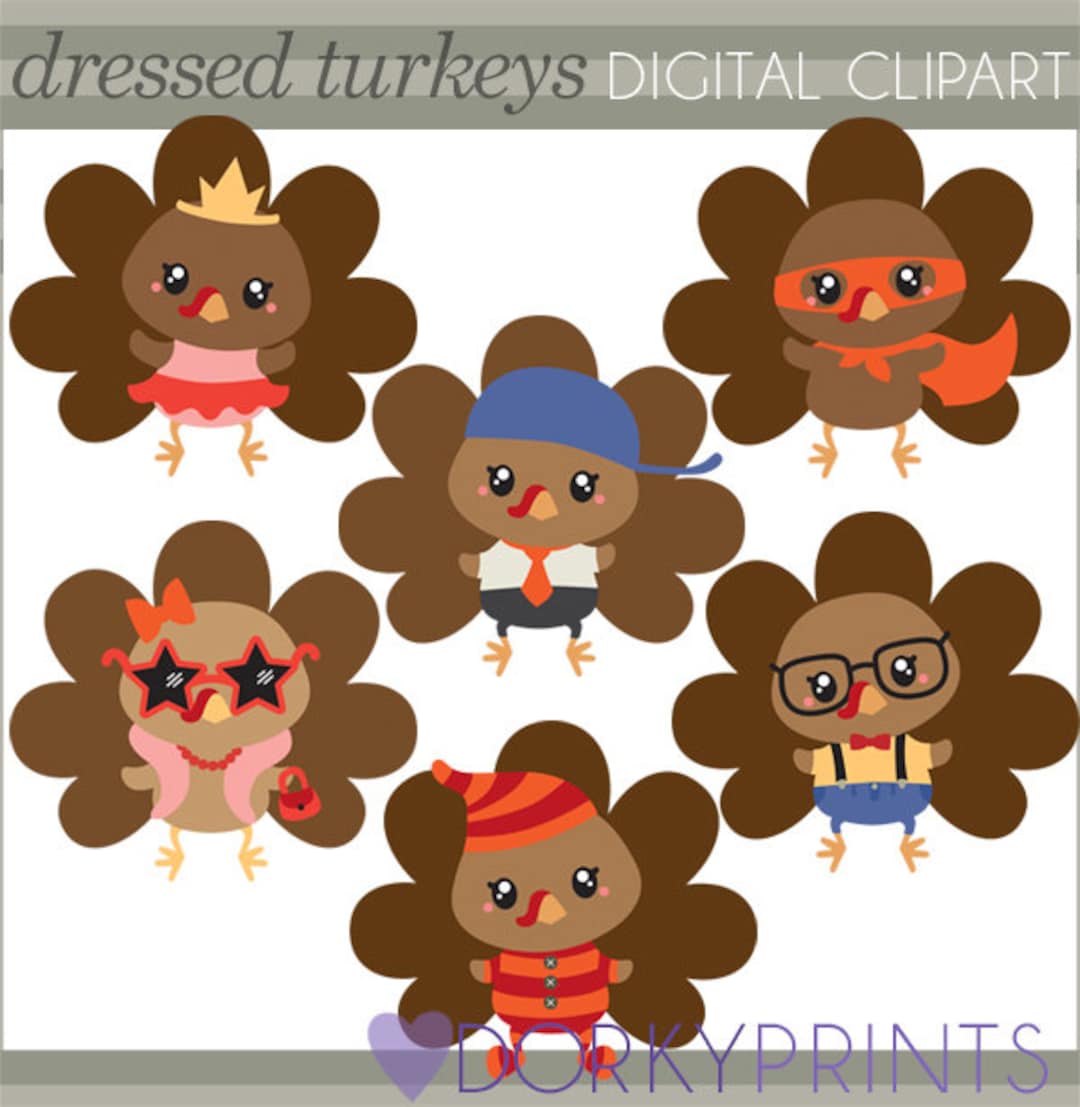 Dressed Turkeys -personal and Limited Commercial Use- Cute Turkey ...
