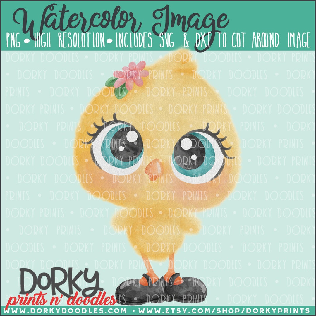 Fuzzy Chick Watercolor PNG Artwork - Digital File - for Heat Press ...