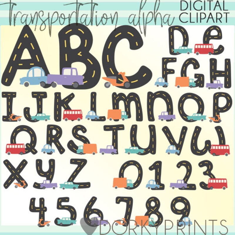 Transportation Alphabet - Etsy