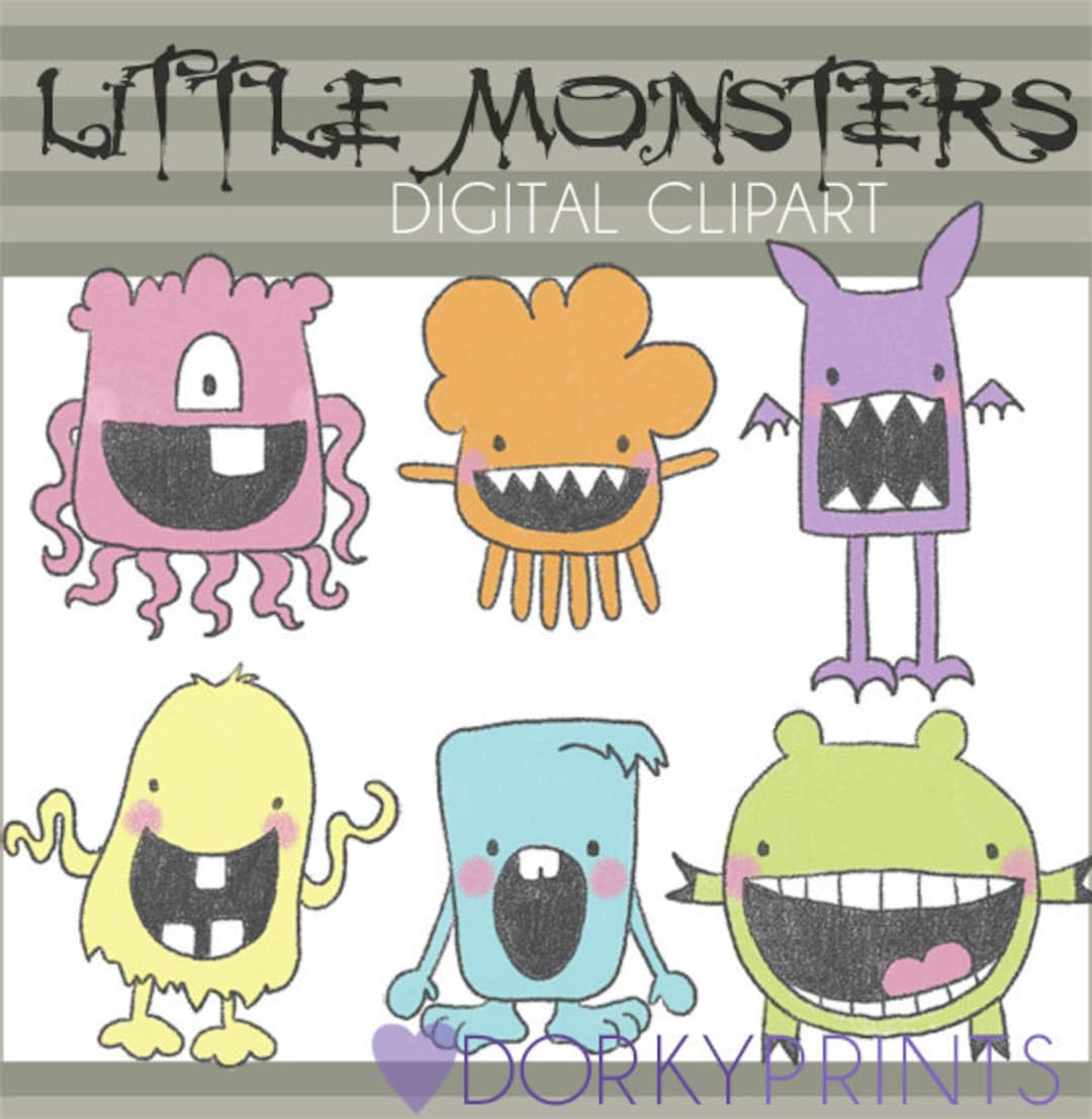 Whimsical Monsters Clipart Set for Sublimation, Sticker Design, Sugar ...