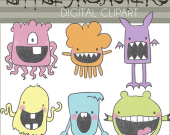 Birthday Monsters Clipart personal and Limited Commercial | Etsy