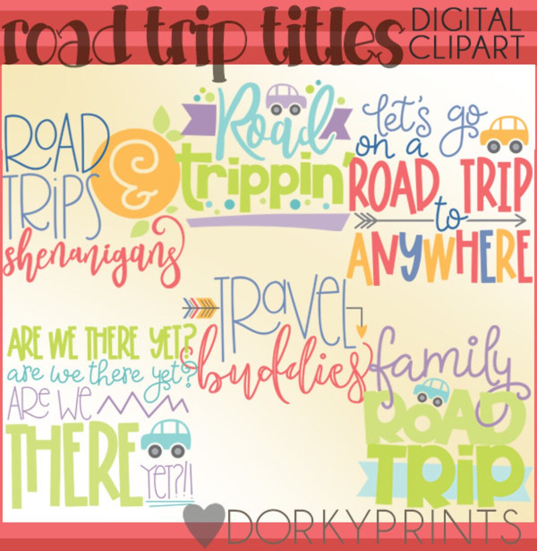 Road Trip Word Art Clipart -personal and Limited Commercial Use- Word ...