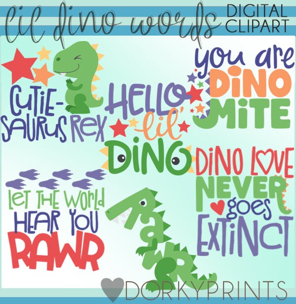 Dinosaur Wordart Clipart Personal and Limited Commercial Use | Etsy