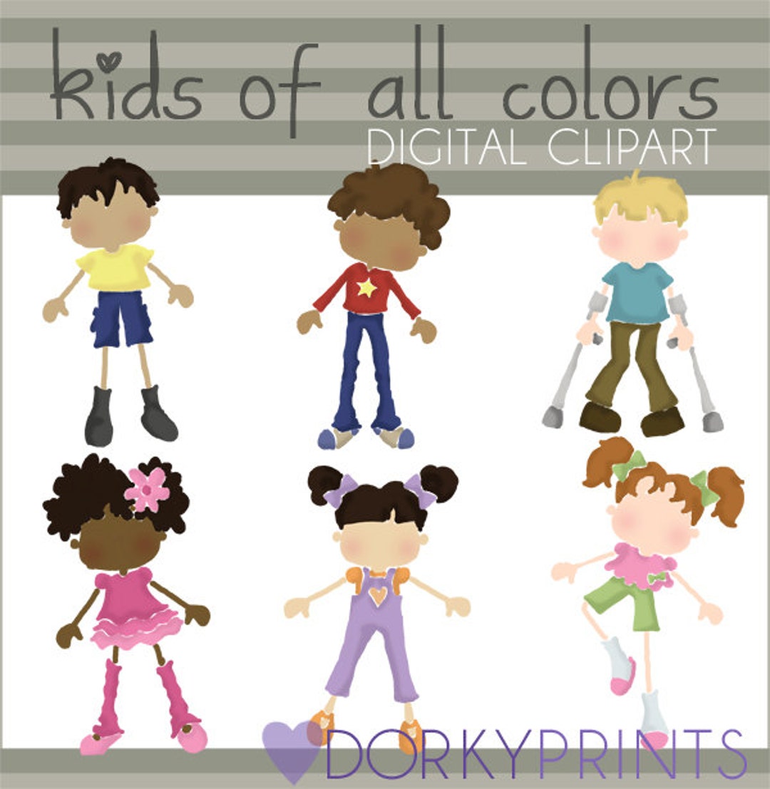 Kids of All Colors Clipart Set -personal and Limited Commercial Use ...