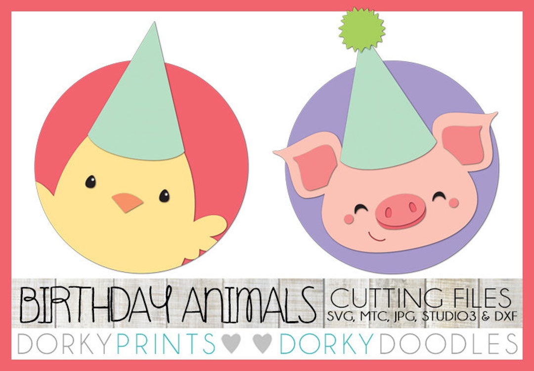 Birthday Cuttable Files, Birthday Animals - Svg, Mtc, Jpg, Studio 3 ...