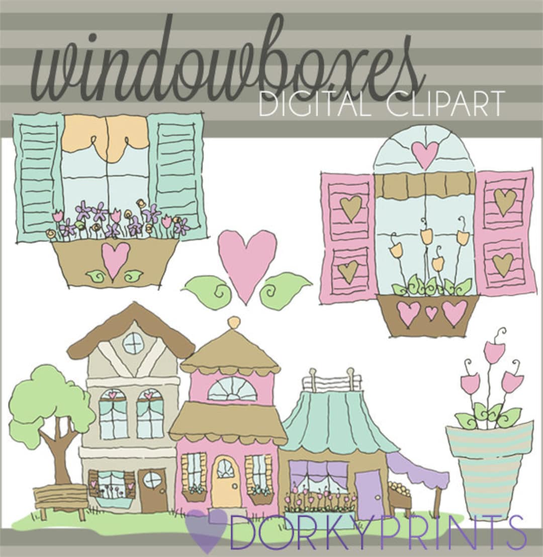 Window Boxes Clipart Set -personal and Limited Commercial- Shabby Chic ...